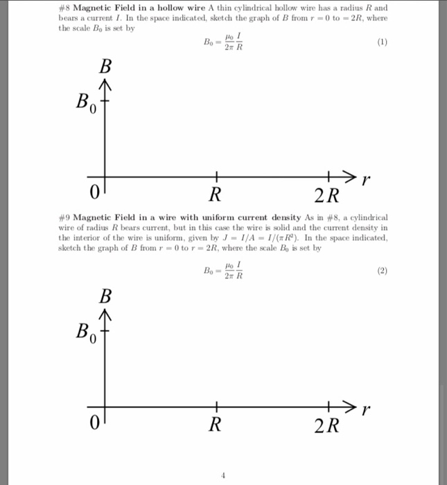 Solved #8 Magnetic Field in a hollow wire A thin cylindrical | Chegg.com