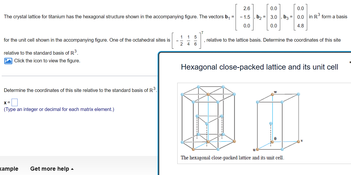 Solved The crystal lattice for titanium has the hexagonal | Chegg.com