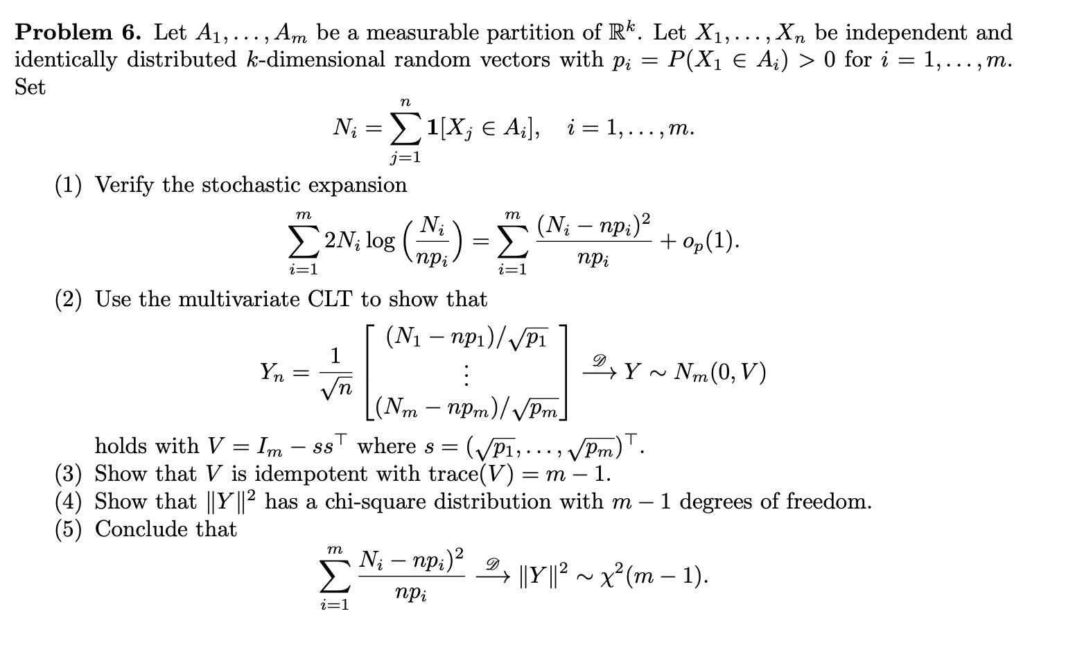 Solved Problem 6. Let A1,…,Am be a measurable partition of | Chegg.com