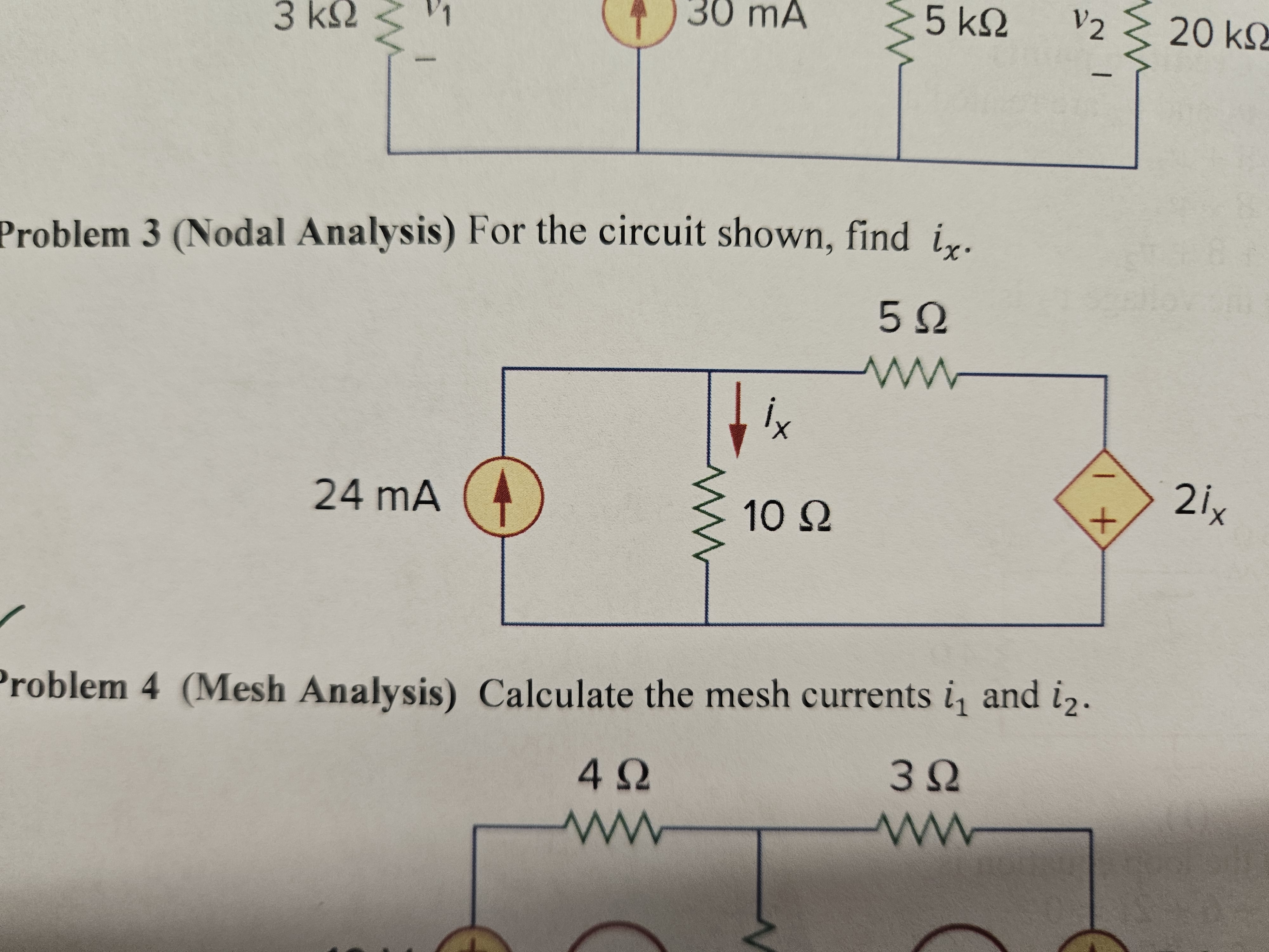 Solved Problem 3 (Nodal Analysis) For the circuit shown, | Chegg.com