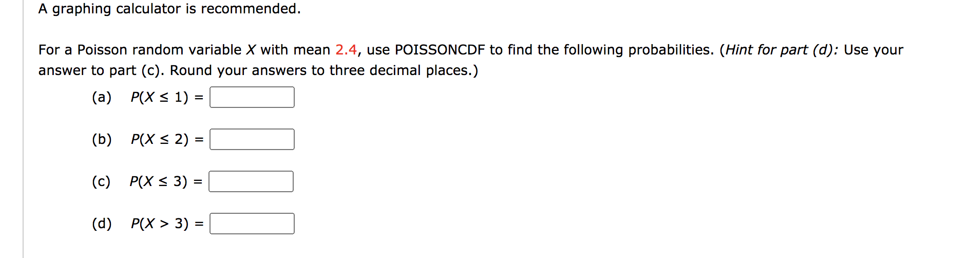 Solved A graphing calculator is recommended. For a Poisson | Chegg.com