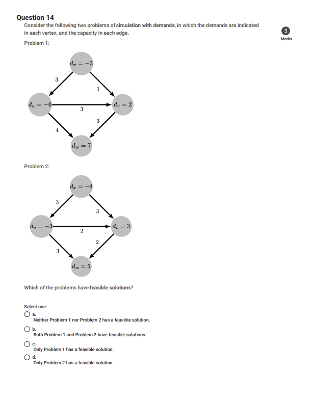 Question 13 A cut partitions the vertices into two | Chegg.com