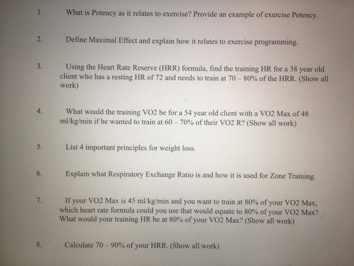 Solved What is Potency as it relates to exercise? Provide an | Chegg.com