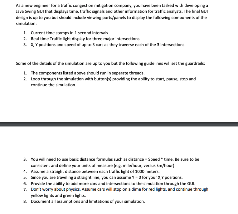 As A New Engineer For A Traffic Congestion Mitigation