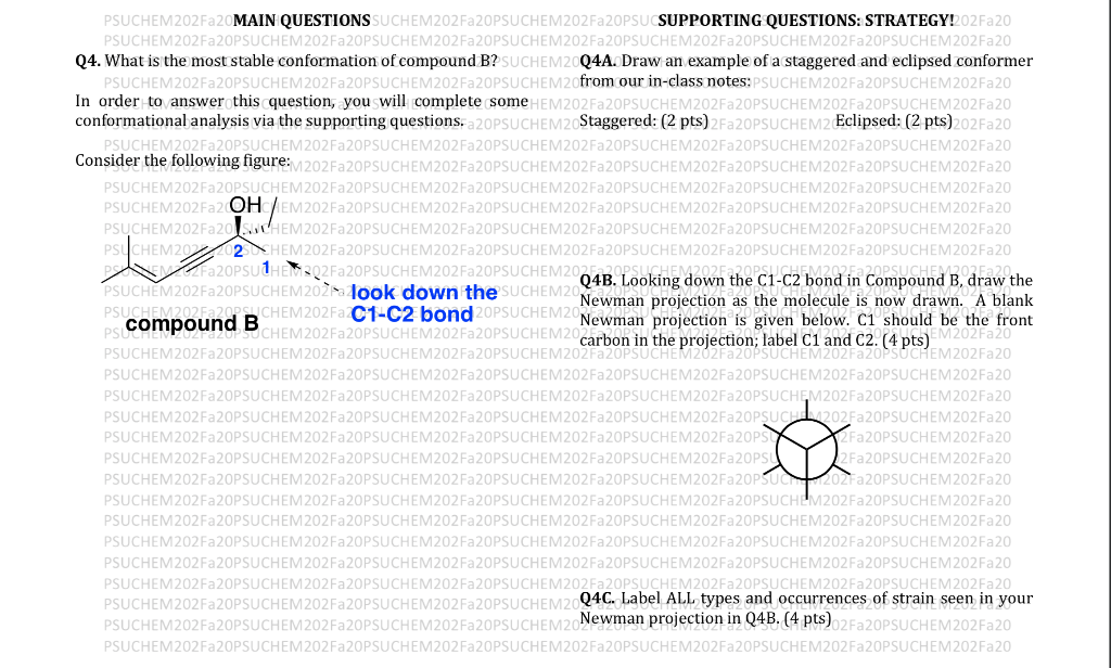 Solved Looking down the C1-C2 bond in Compound B, draw the | Chegg.com