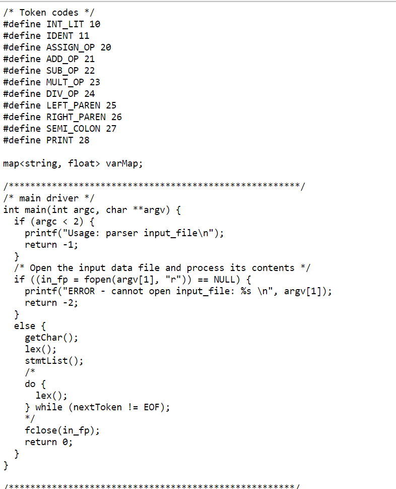 Solved /* lookup - a tunction to lookup operators and | Chegg.com