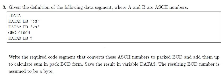 Solved 3. Given the definition of the following data | Chegg.com