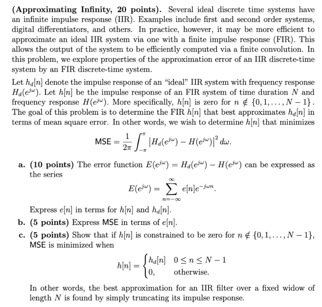 Solved (Approximating Infinity, 20 points). Several ideal | Chegg.com