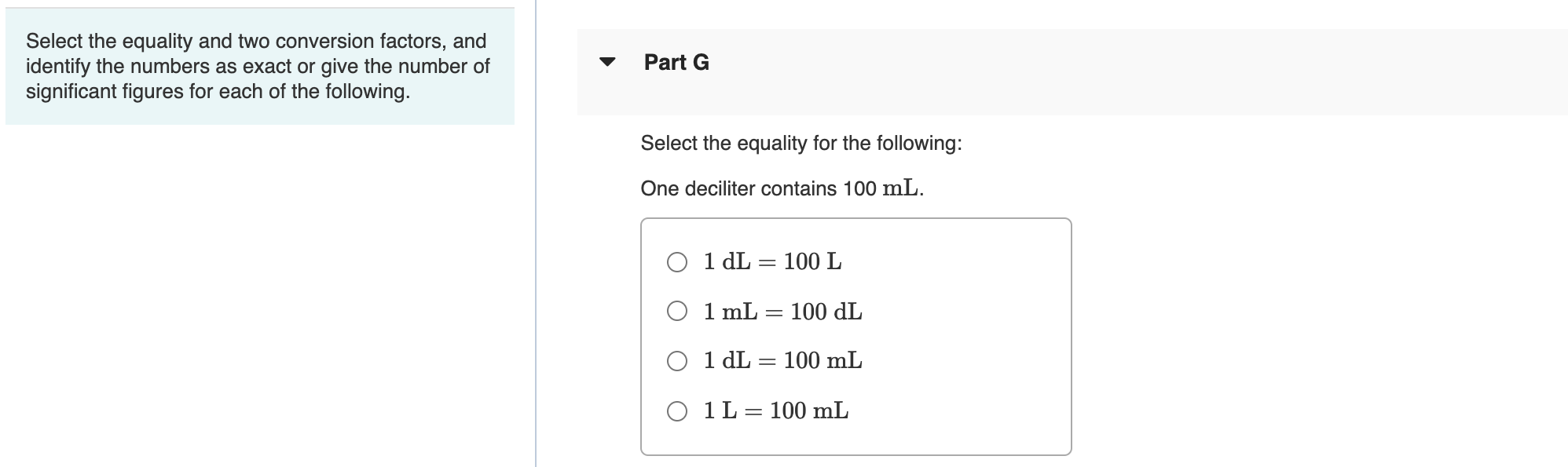Solved Part B Select the equality and two conversion | Chegg.com