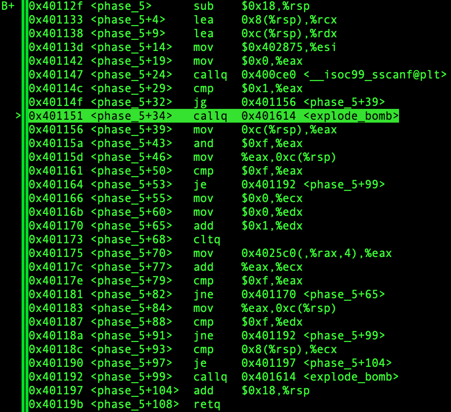 So I am trying to defuse the 5th phase in the binary | Chegg.com