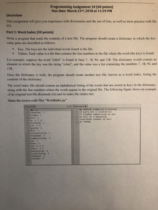 Solved Programming Assignment 10 (60 points) Due date: March | Chegg.com