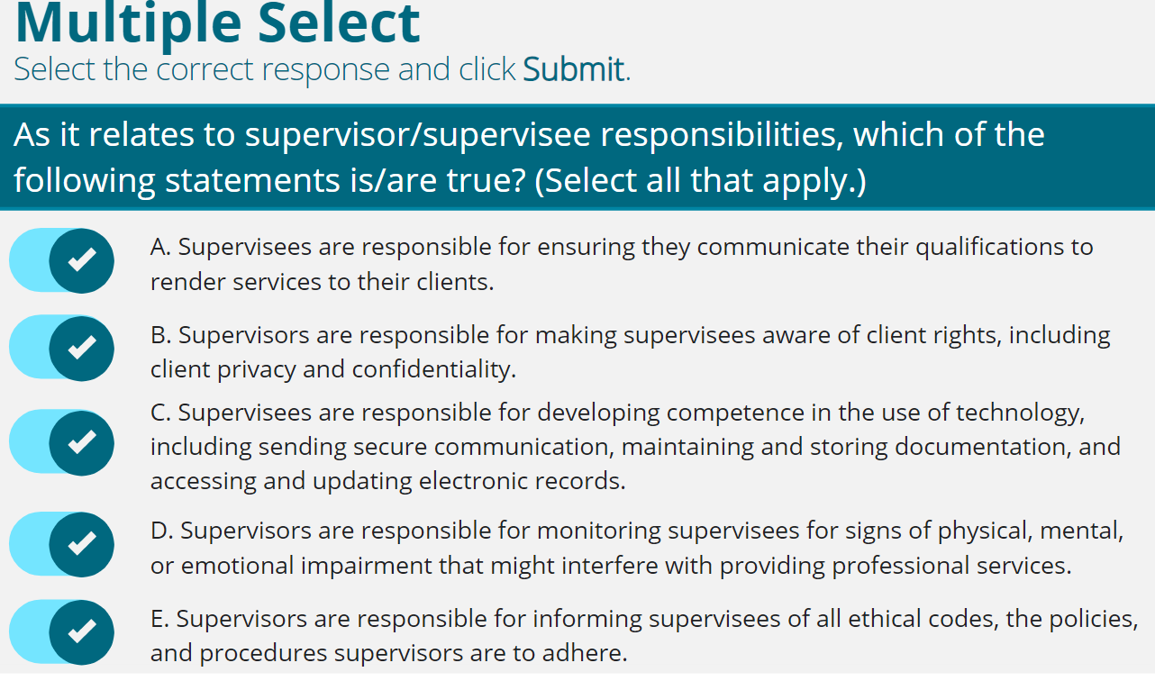 Solved Multiple SelectSelect the correct response and click | Chegg.com