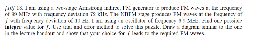 Solved [10] 18. I am using a two-stage Armstrong indirect FM | Chegg.com