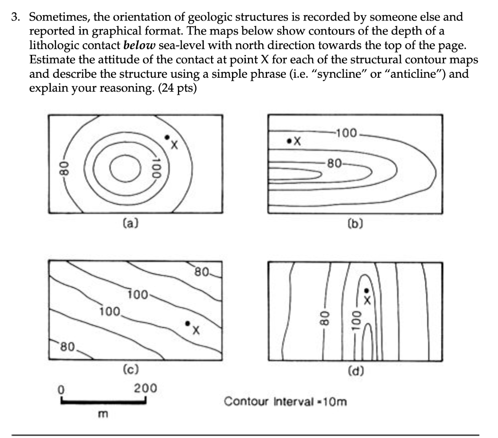 Solved 3. Sometimes, the orientation of geologic structures | Chegg.com