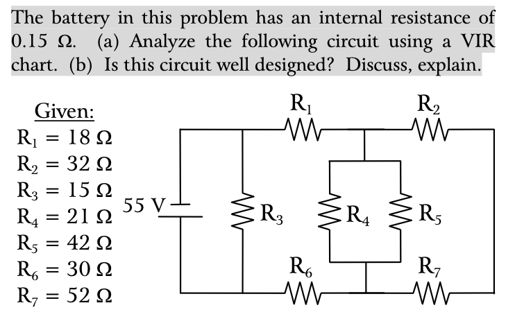 Solved The battery in this problem has an internal | Chegg.com