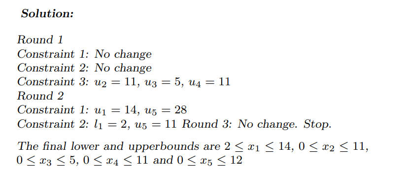 Solved Solution: = 2 Round 1 Constraint 1: No change | Chegg.com