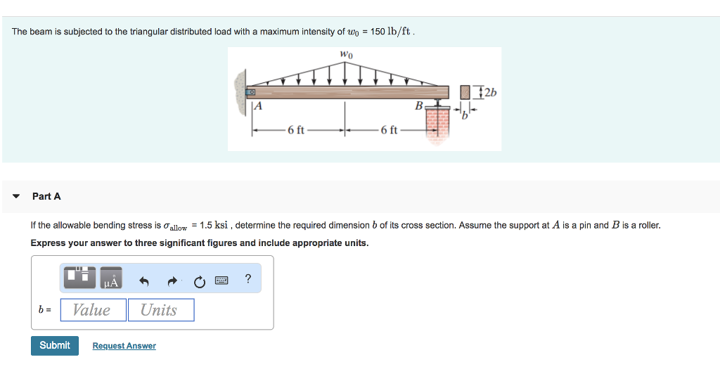 Solved The beam is subjected to the triangular distributed | Chegg.com