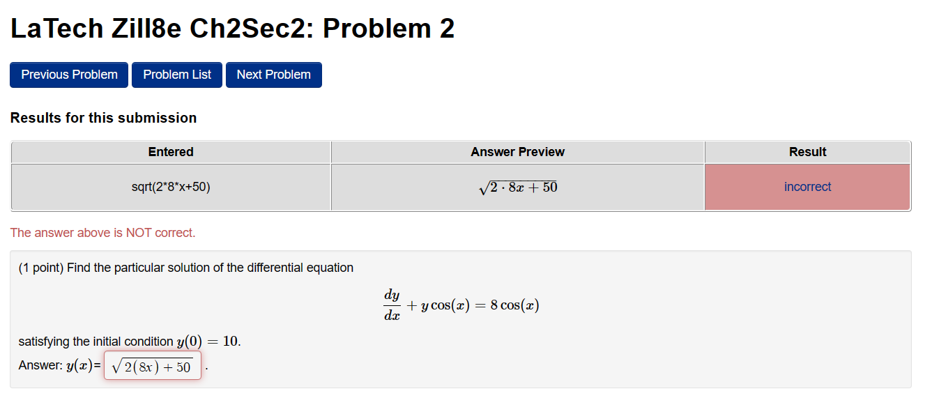 Solved LaTech Zill8e Ch2Sec2: Problem 2 Results for this | Chegg.com