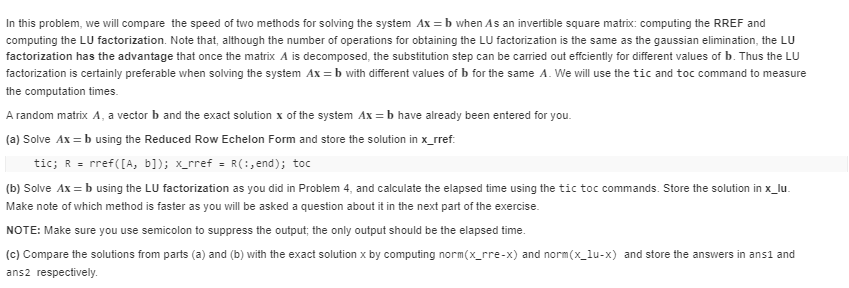 Solved In this problem, we will compare the speed of two | Chegg.com