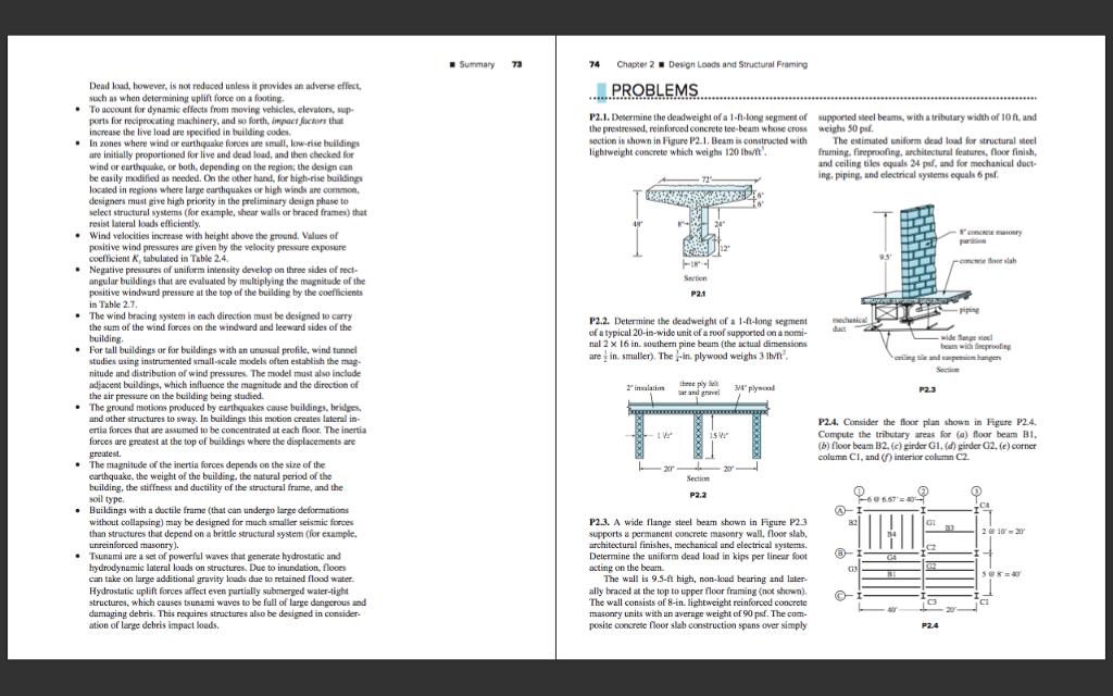 Solved Problems 7 76 Chapter 2 Design Loads and Structural | Chegg.com