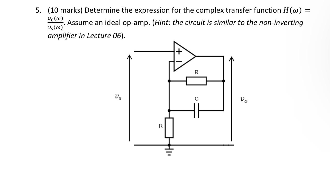 Solved (10 marks) Determine the expression for the complex | Chegg.com