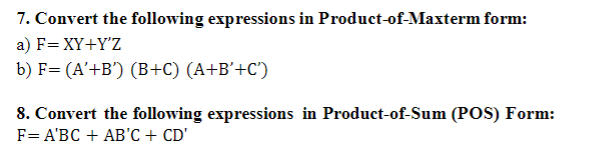 Solved 7. Convert the following expressions in | Chegg.com