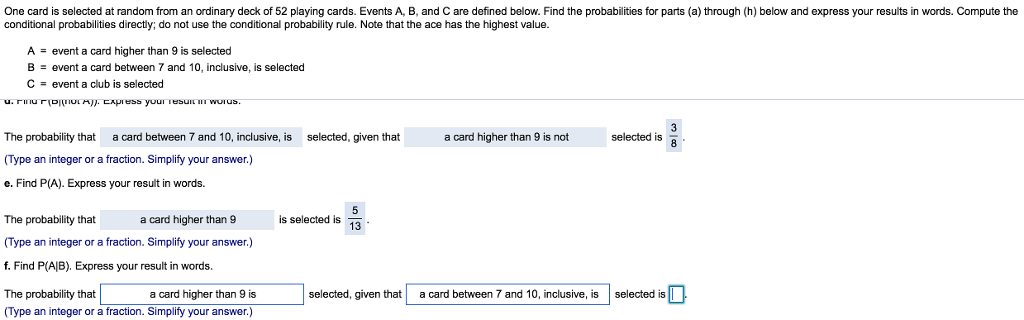 Solved One card is selected at random from an ordinary deck | Chegg.com
