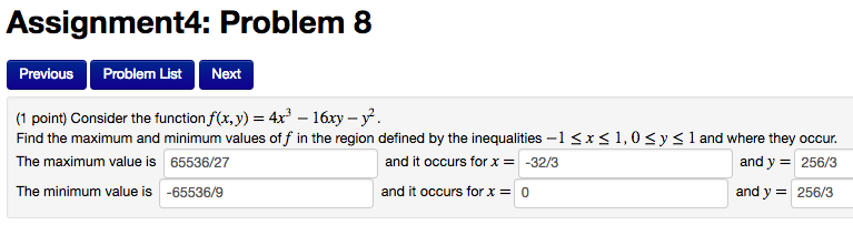 Solved Assignment4: Problem 8 Previous Problem List Next (1 | Chegg.com