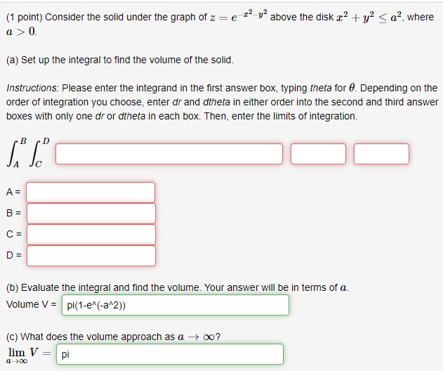 [Solved]: (1 point) Consider the solid under the graph of