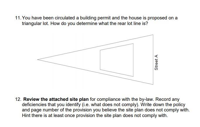 11. You have been circulated a building permit and | Chegg.com