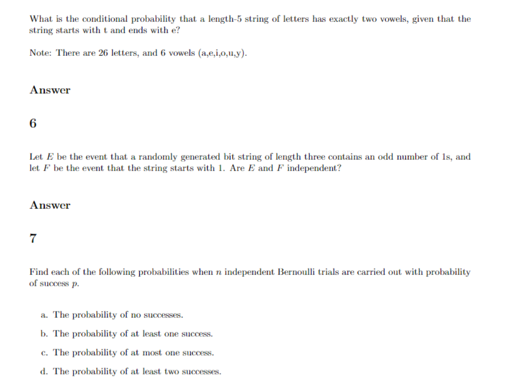 What is the conditional probability that a length-5 | Chegg.com