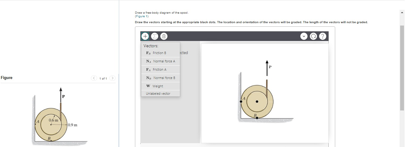 Solved Draw a free-body diagram of the spool. (Figure 1) | Chegg.com