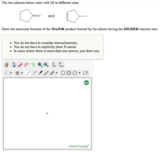 Solved The two alkenes below react with HI at different | Chegg.com