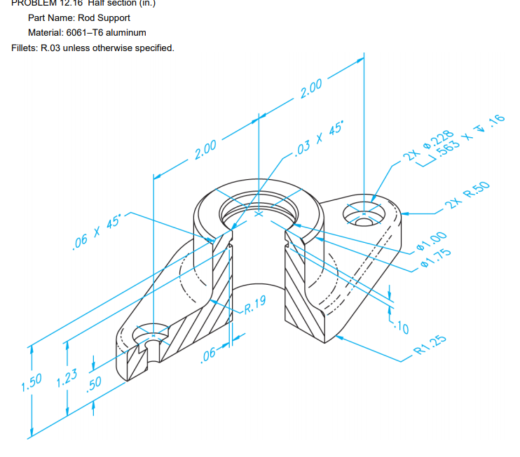 Solved Complete the following section view drawings with | Chegg.com