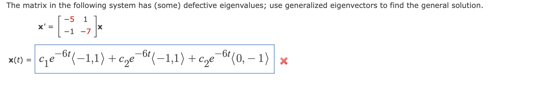 Solved The Matrix In The Following System Has Some