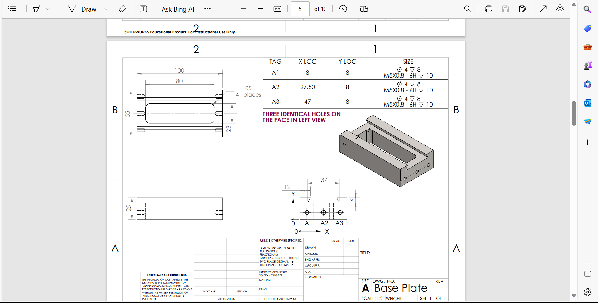 Solved Explain me how to draw hole for this part in | Chegg.com
