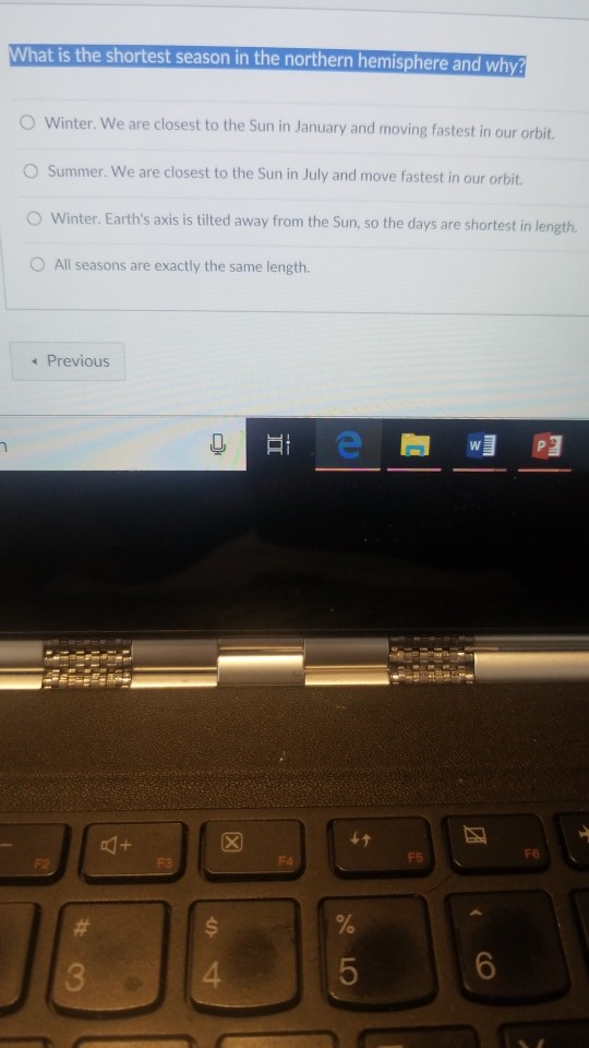 Solved What is the shortest season in the northern | Chegg.com