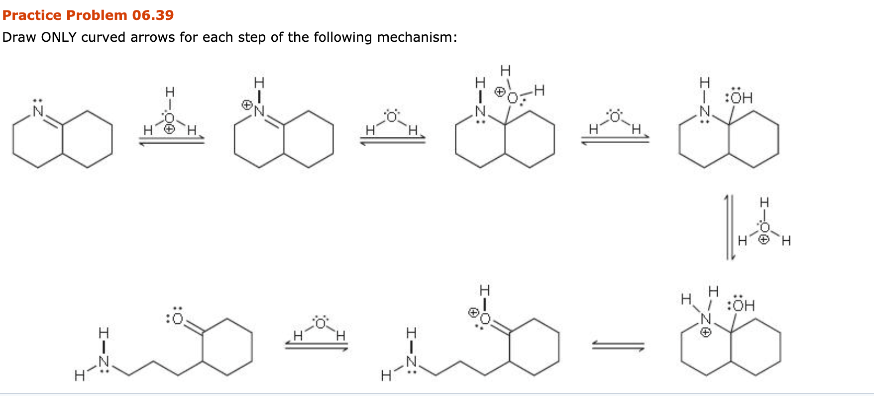 Solved Practice Problem 06.39 Draw ONLY curved arrows for | Chegg.com