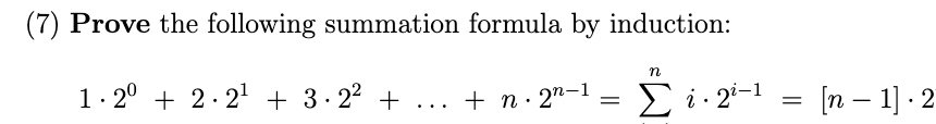 7) Prove the following summation formula by | Chegg.com