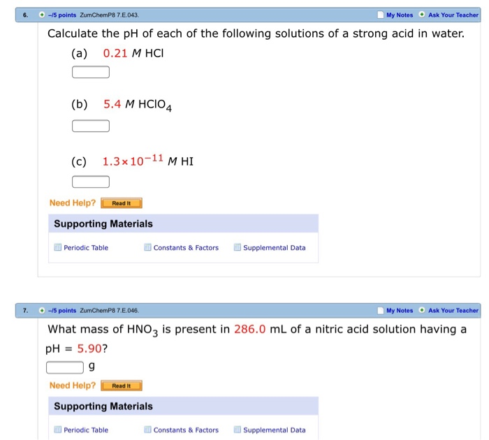 Solved 6. 1.-5 points ZumChemP8 7.Ε.043. My Notes Ask Your | Chegg.com Solved 6. 1.-5 points ZumChemP8 7.Ε.043. My Notes Ask Your | Chegg.com
