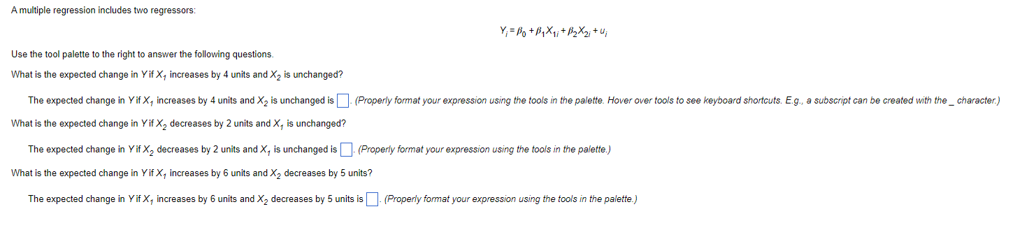 Solved A multiple regression includes two regressors: Y;= | Chegg.com