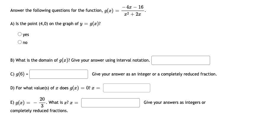 Solved Answer the following questions for the function, | Chegg.com