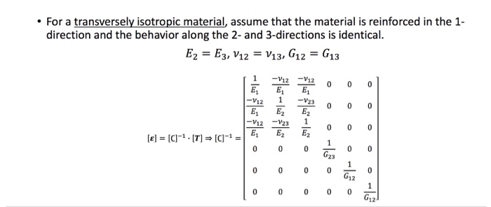 2. (Voight Notation/Transversely Isotropic Linearized | Chegg.com