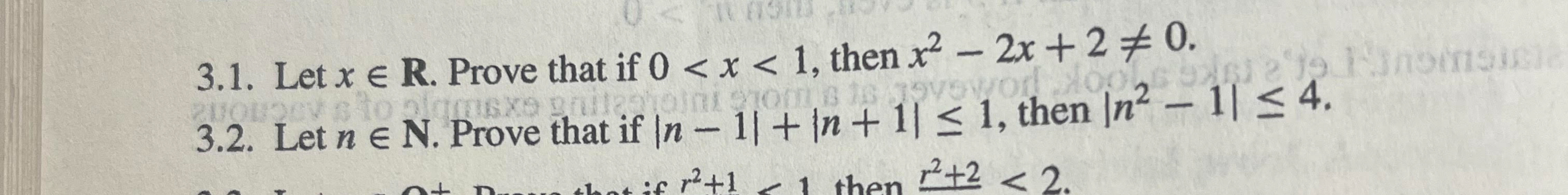 Solved 3.1. ﻿Let xinR. Prove that if | Chegg.com