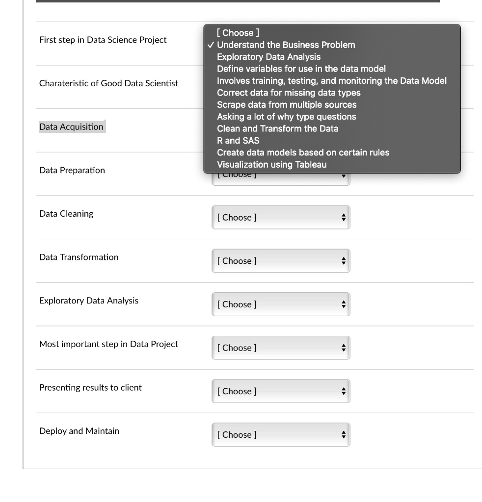 Solved First Step In Data Science Project Charateristic 