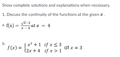 Solved Show complete solutions and explanations when | Chegg.com