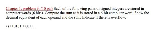 Solved Chapter 1, problem 9: (10 pts) Each of the following | Chegg.com