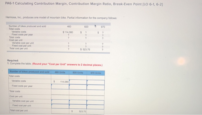 Solved PA6-1 Calculating Contribution Margin, Contribution | Chegg.com