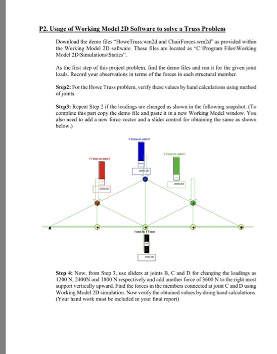 Solved P2. Usage of Working Model 2D Software to solve a | Chegg.com