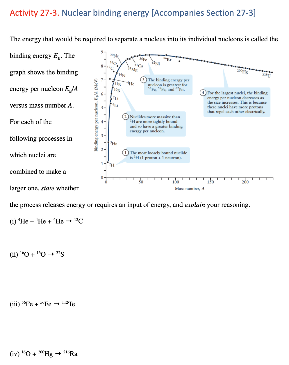 Solved Activity 27-3. Nuclear binding energy | Chegg.com